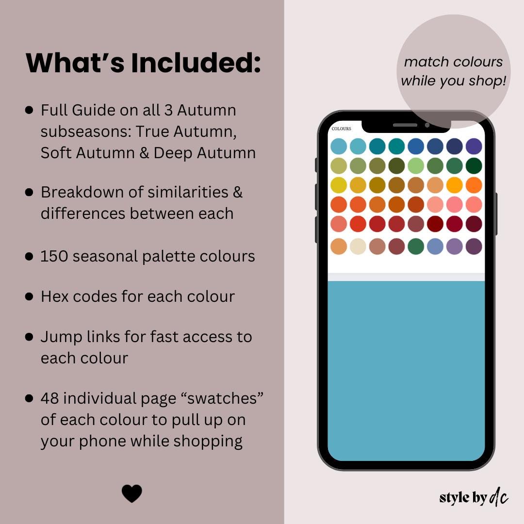 True Autumn Color Palette: Digital Swatch for Seasonal Analysis (PDF ...