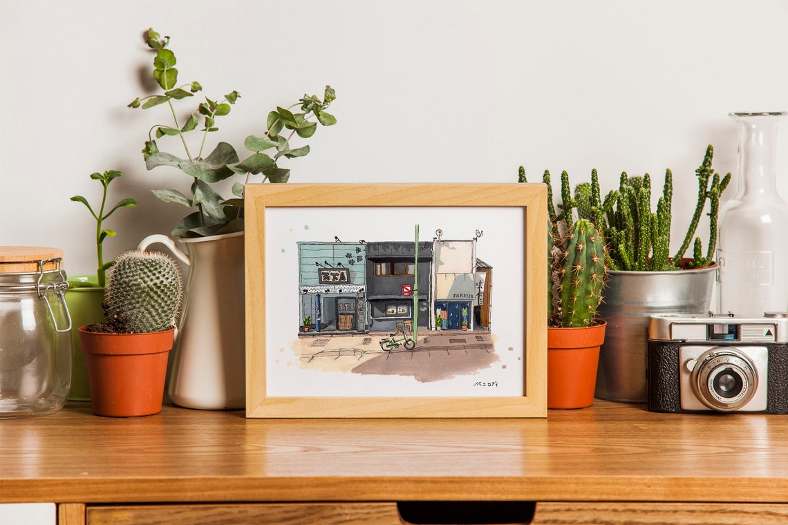 Japanese Shops - Handmade Drawings - Fine Art Prints - Etsy