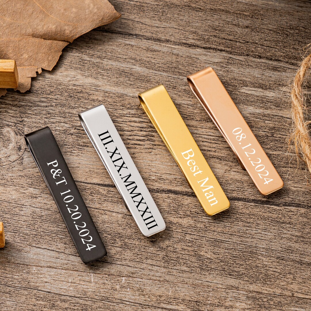 Personalized Engraved Tie Clip, Tie Clip for Father's Day Gift ...