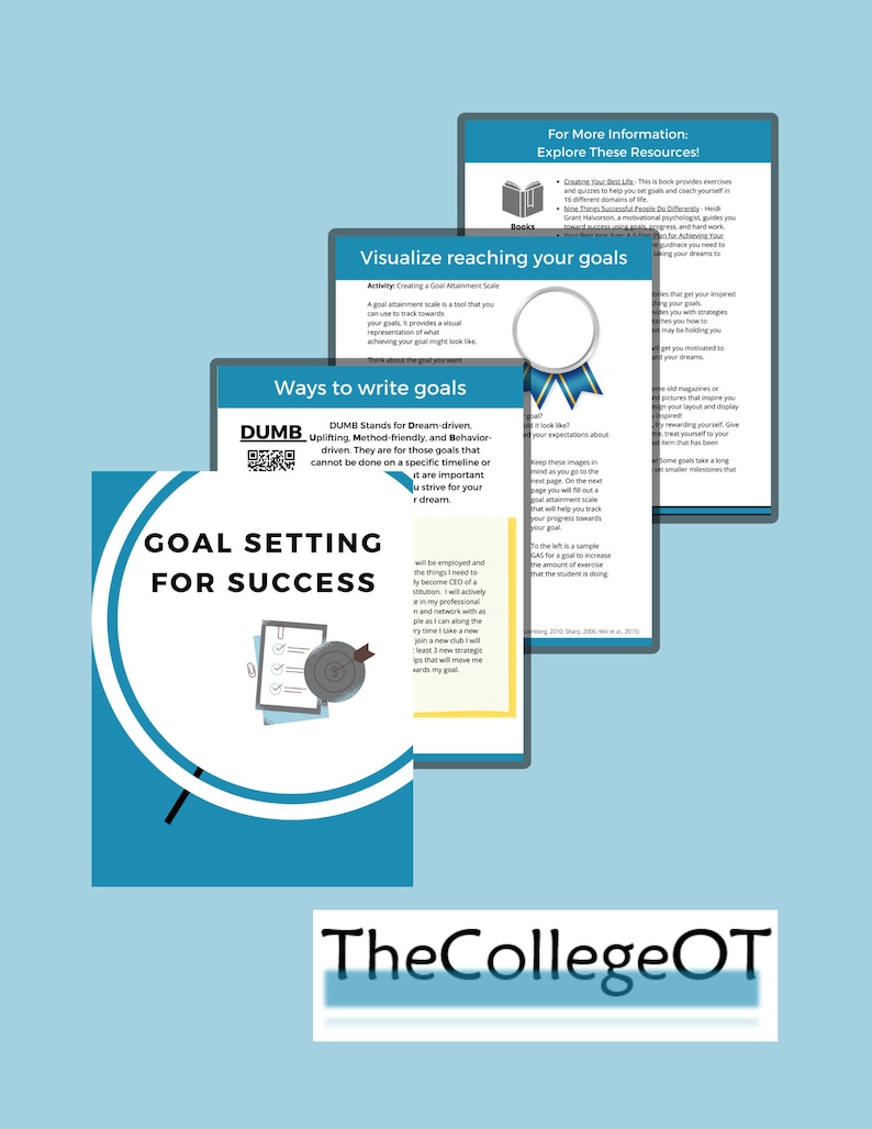 Goal Setting for Student Success (20 Page Workbook) - Etsy