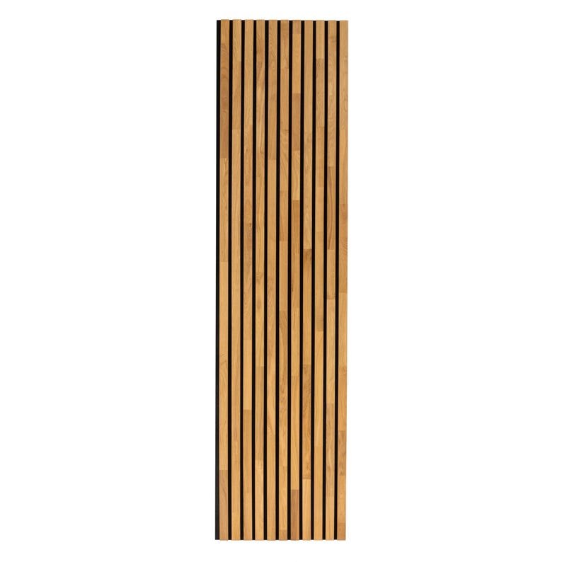 Decorative Solid Oak Wood Acoustic Panel 2400x60mm 40mm Slats, Gray ...