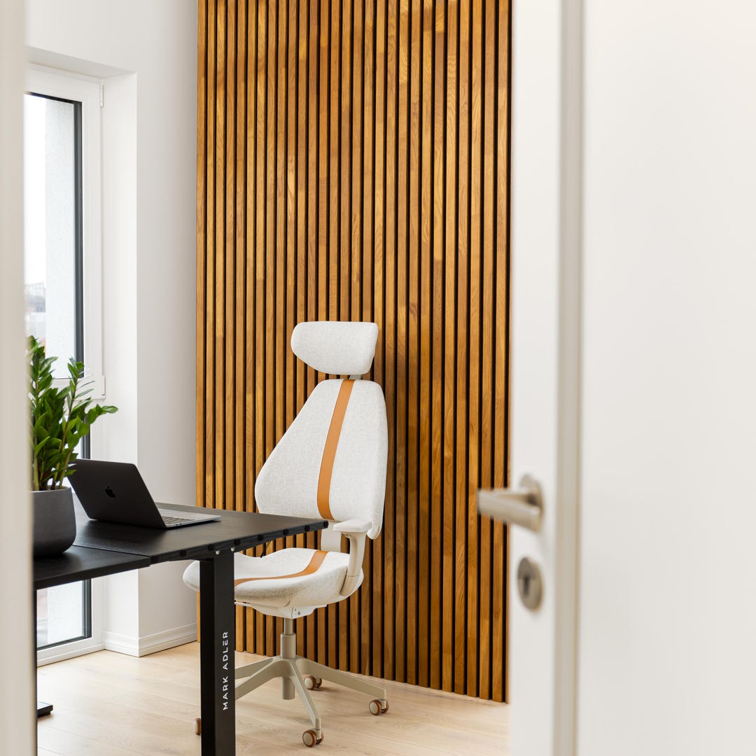 Dark Solid Birch Wood Acoustic Panel 2400x385mm, Fluted Slat Accent ...