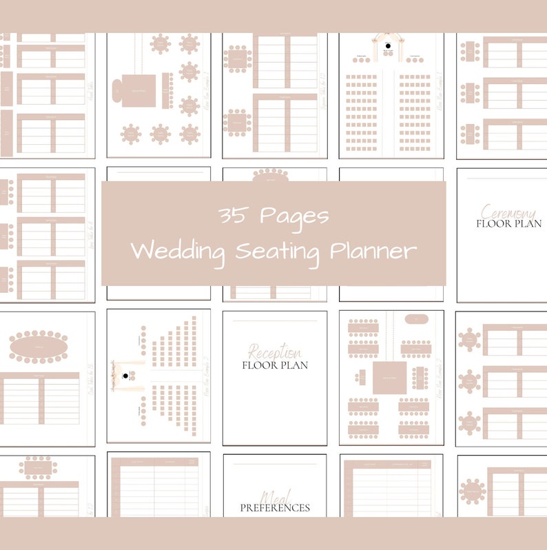 Printable Seating Plan, Editable Wedding Seating Chart Planner, Seating ...