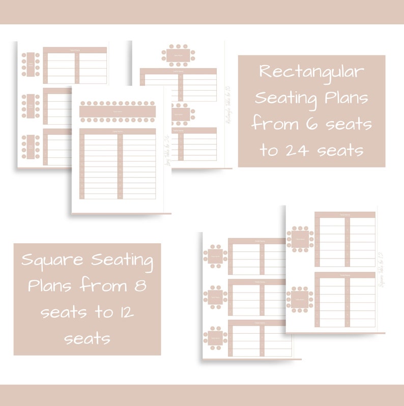 Printable Seating Plan, Editable Wedding Seating Chart Planner, Seating ...