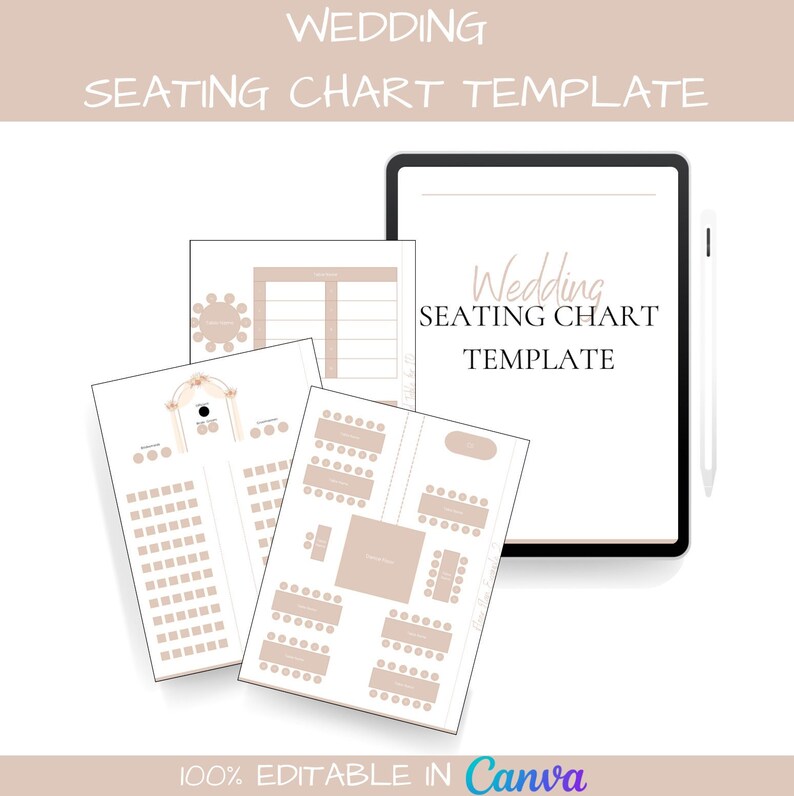 Printable Seating Plan, Editable Wedding Seating Chart Planner, Seating ...