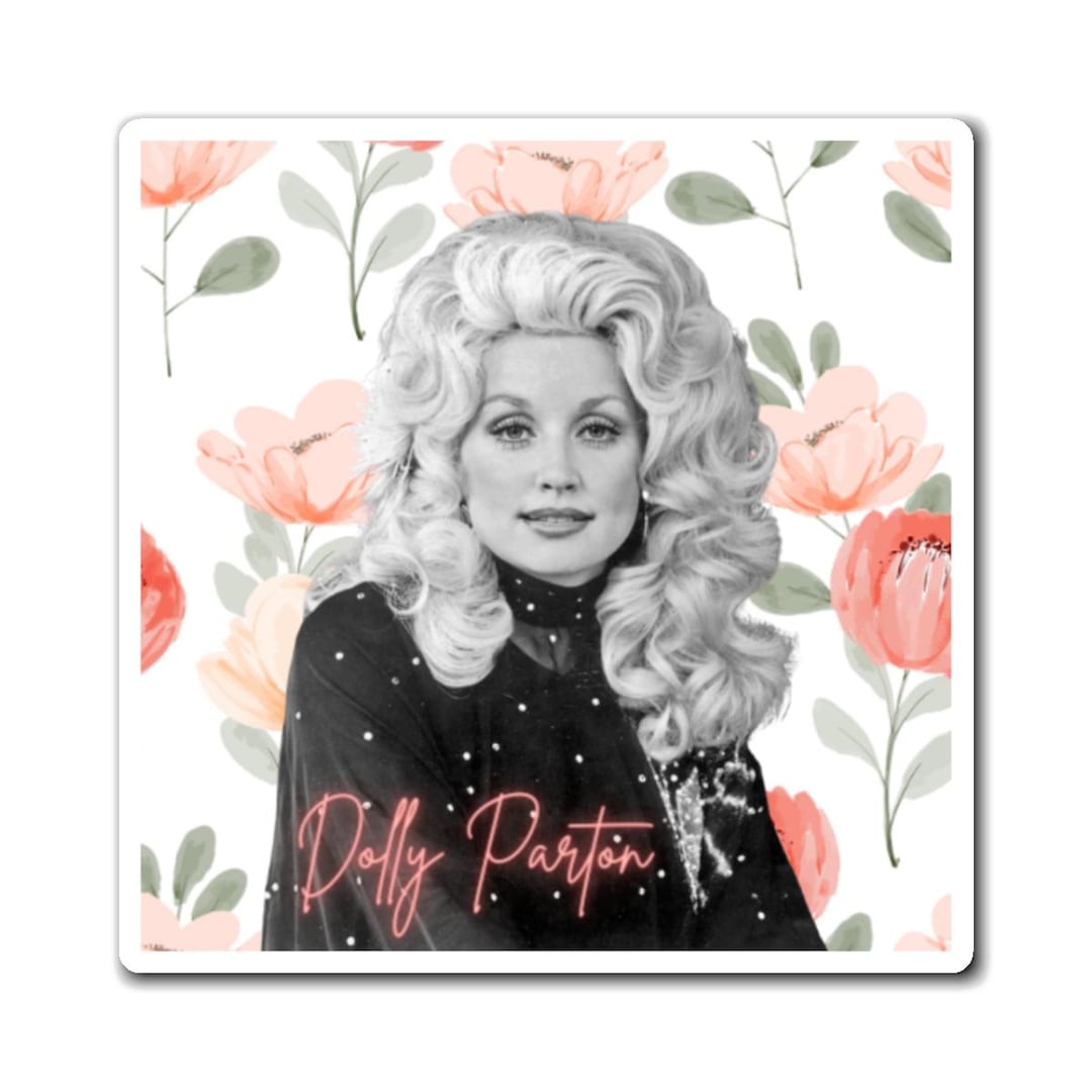 Floral Dolly Parton Magnet - Gift for Music Lovers, Cute Retro Kitchen ...