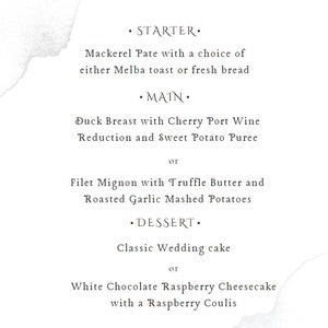 Wedding Menu Template, Printable Menu Card A4, Digital Access, Edit ...