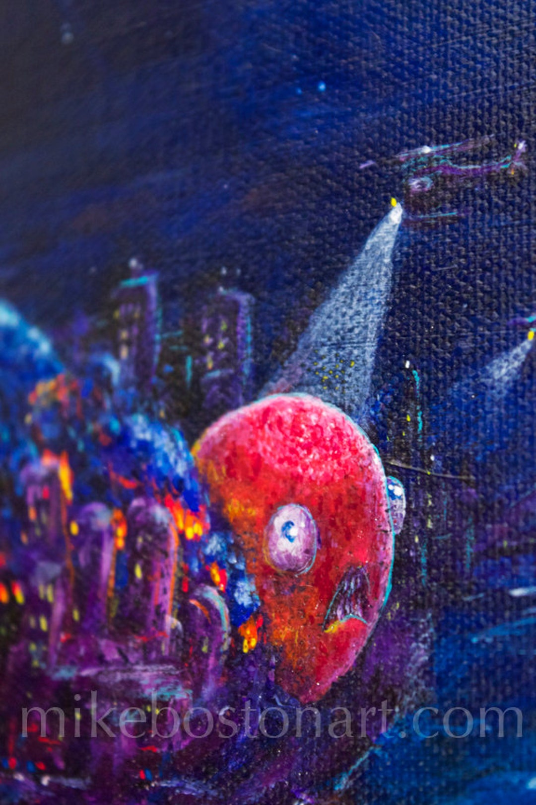 BLOB ATTACK!! Original Acrylic Painting on Canvas 9x9 by Mike Boston - Etsy