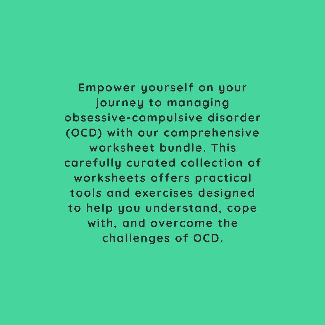 OCD Worksheet Bundle: Tools for Managing Obsessive-compulsive Disorder ...