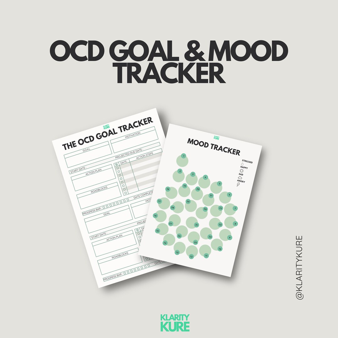 OCD Goal & Mood Tracker - Printable PDF for Wellness With Obsessive ...