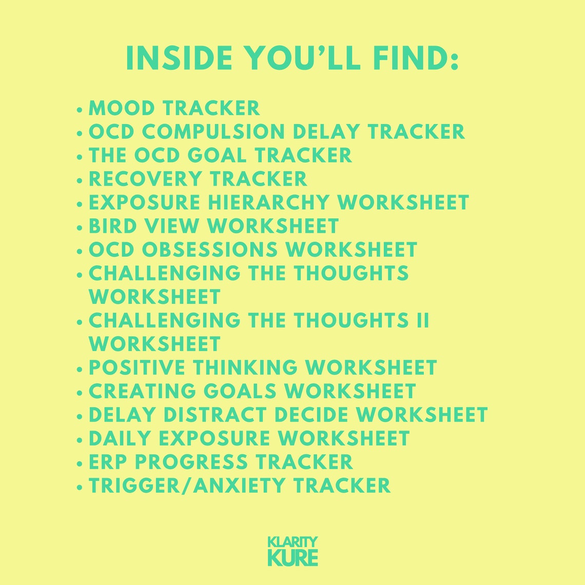 OCD Worksheet Bundle: Tools for Managing Obsessive-compulsive Disorder ...