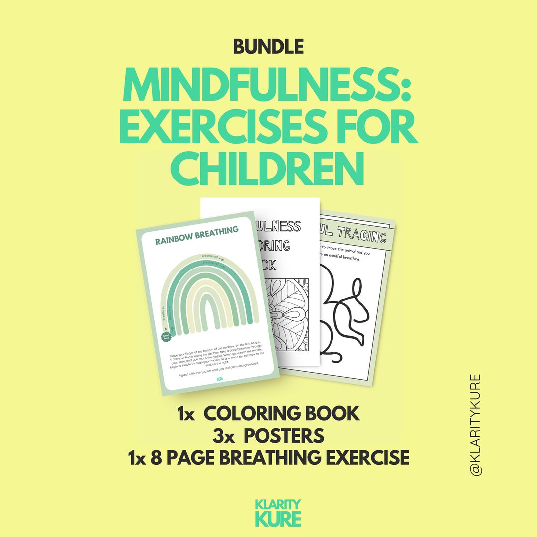Mindful Kids Digital Bundle: Coloring Book - Breathing Exercises ...