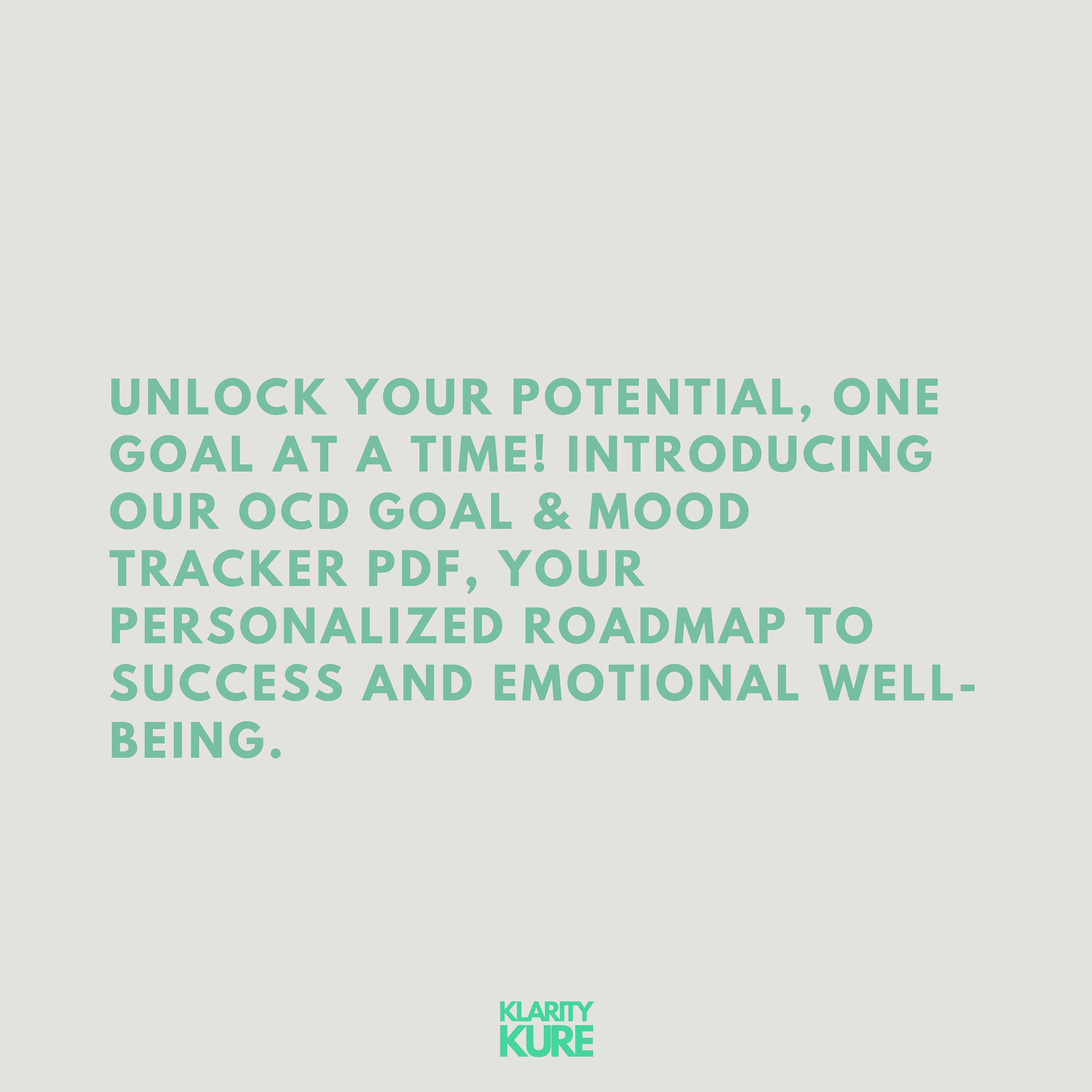 OCD Goal & Mood Tracker - Printable PDF for Wellness With Obsessive ...