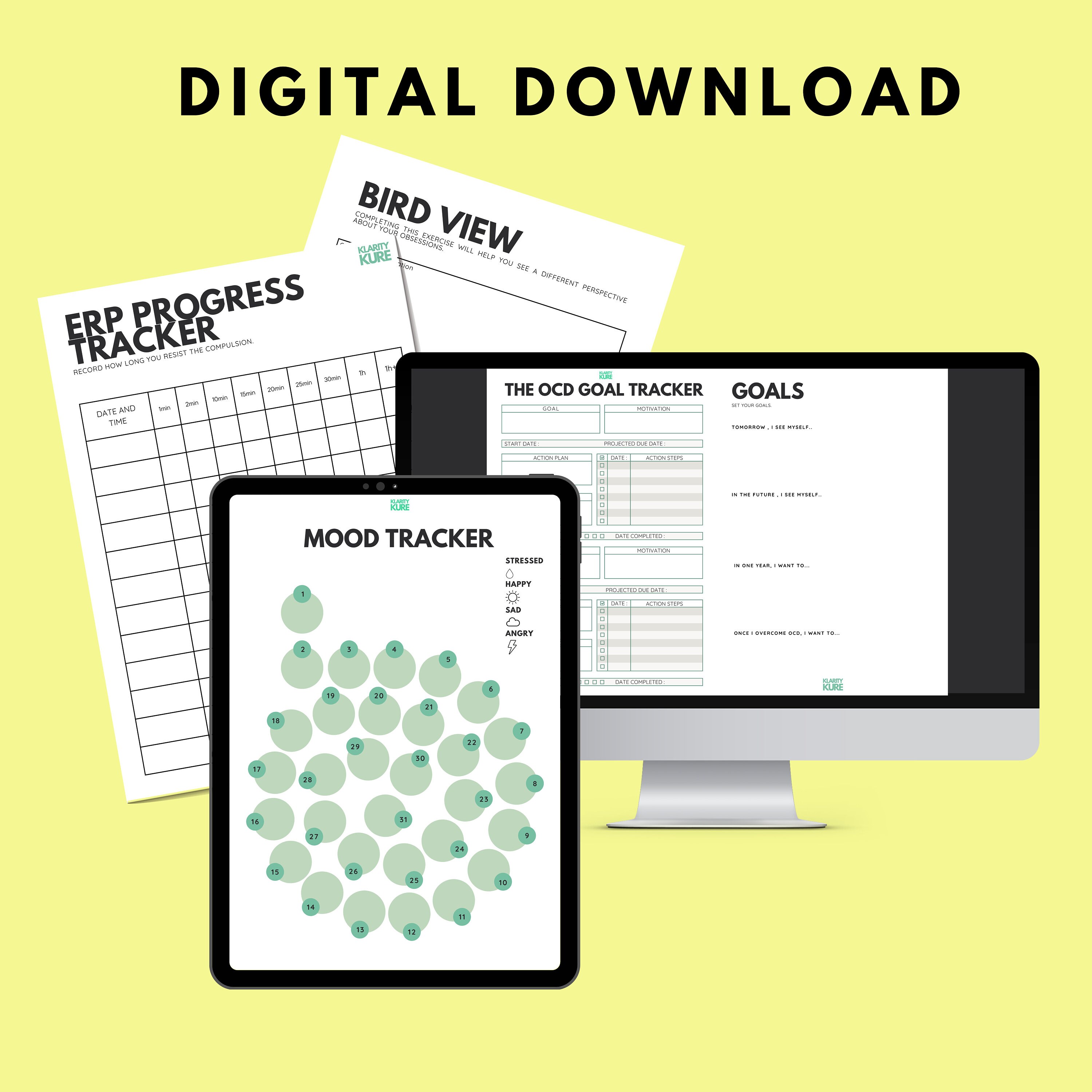 OCD Worksheet Bundle: Tools for Managing Obsessive-compulsive Disorder ...