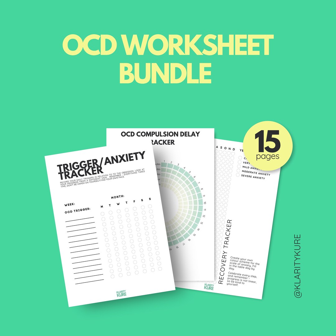 OCD Worksheet Bundle: Tools for Managing Obsessive-compulsive Disorder ...