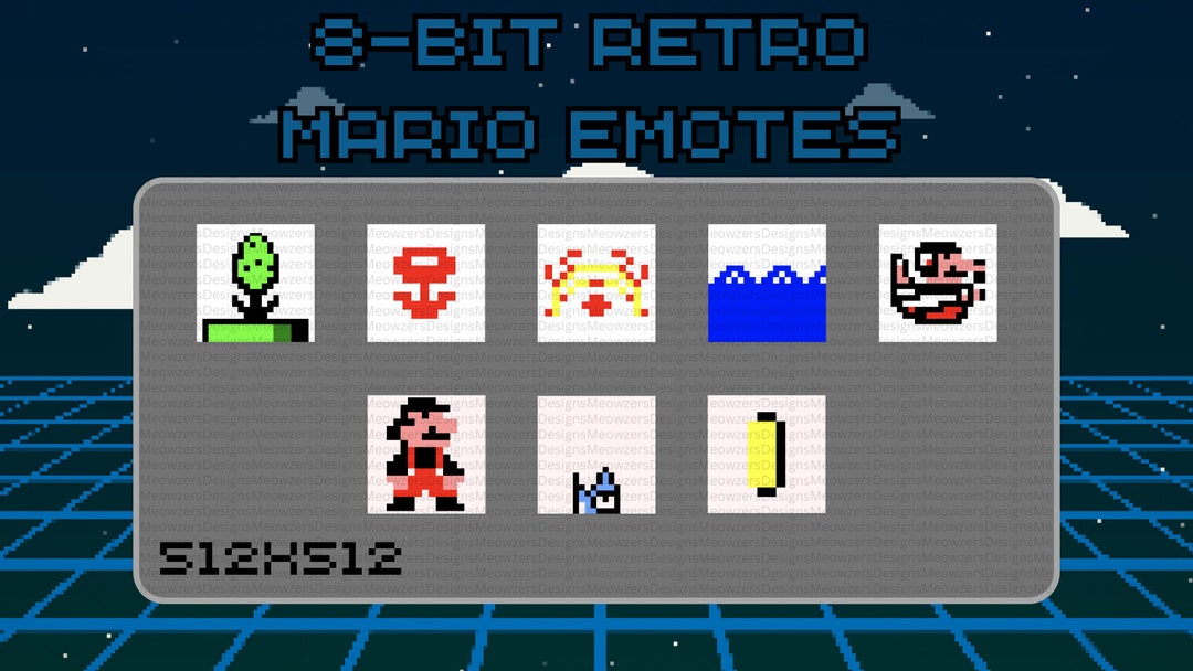 8-bit Retro Classic Mario Video Game Animated Emote Pack! Twitch ...