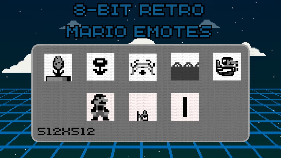 8-bit Retro Classic Mario Animated Emote Pack Twitch Streaming Youtube ...