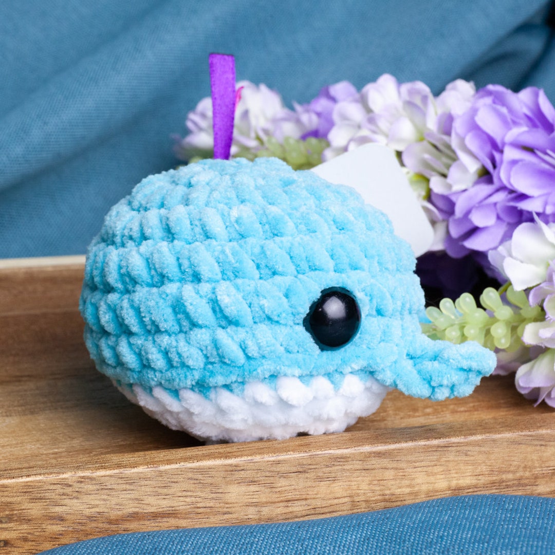 Handmade Crocheted Amigurumi Mini Whale, Antistress Animal, Fidget Toy ...