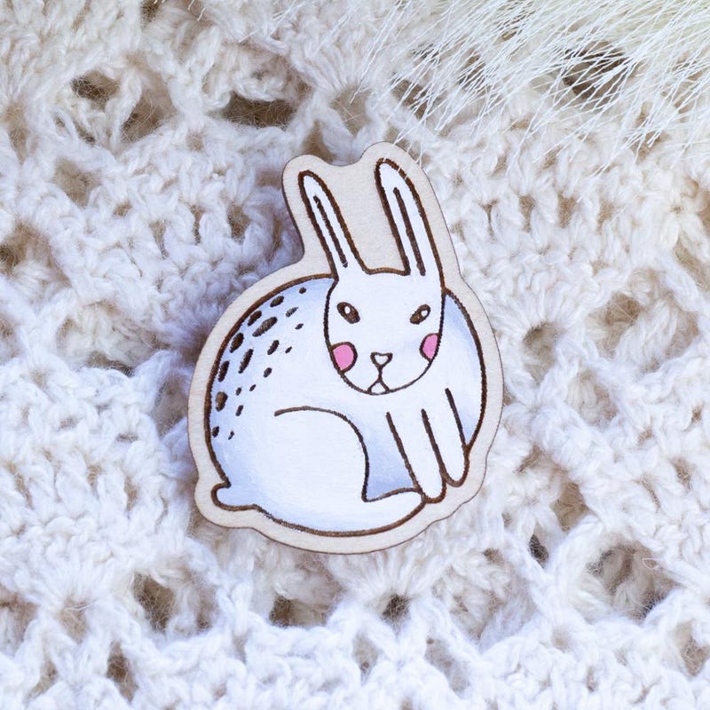White Rabbit Brooch - Etsy