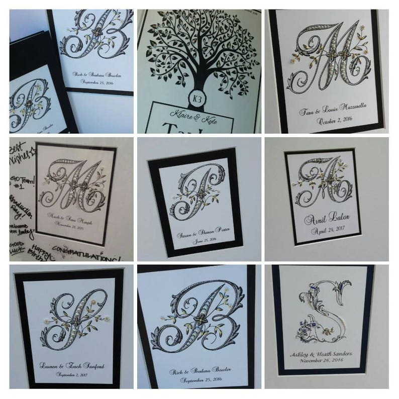 Monogram Guest Book, Wedding Guest Book Alternative, Signature Matte ...
