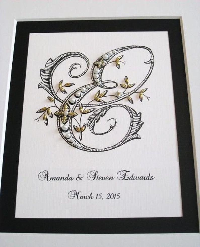 Monogram Guest Book, Wedding Guest Book Alternative, Signature Matte ...