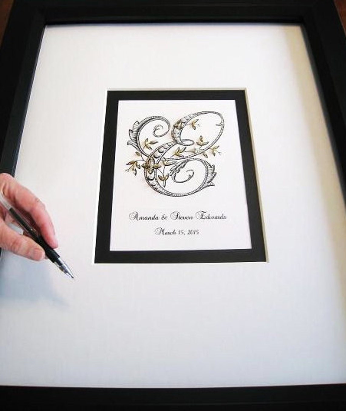 Monogram Guest Book Wedding Guest Book Alternative Signature - Etsy New ...