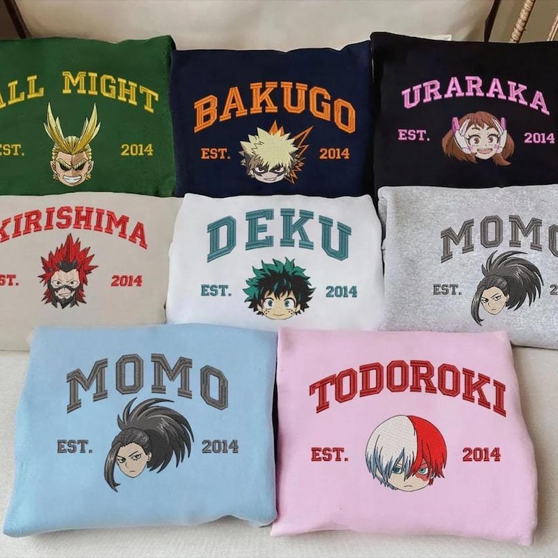 Mha Embroidered Sweatshirt - Etsy UK