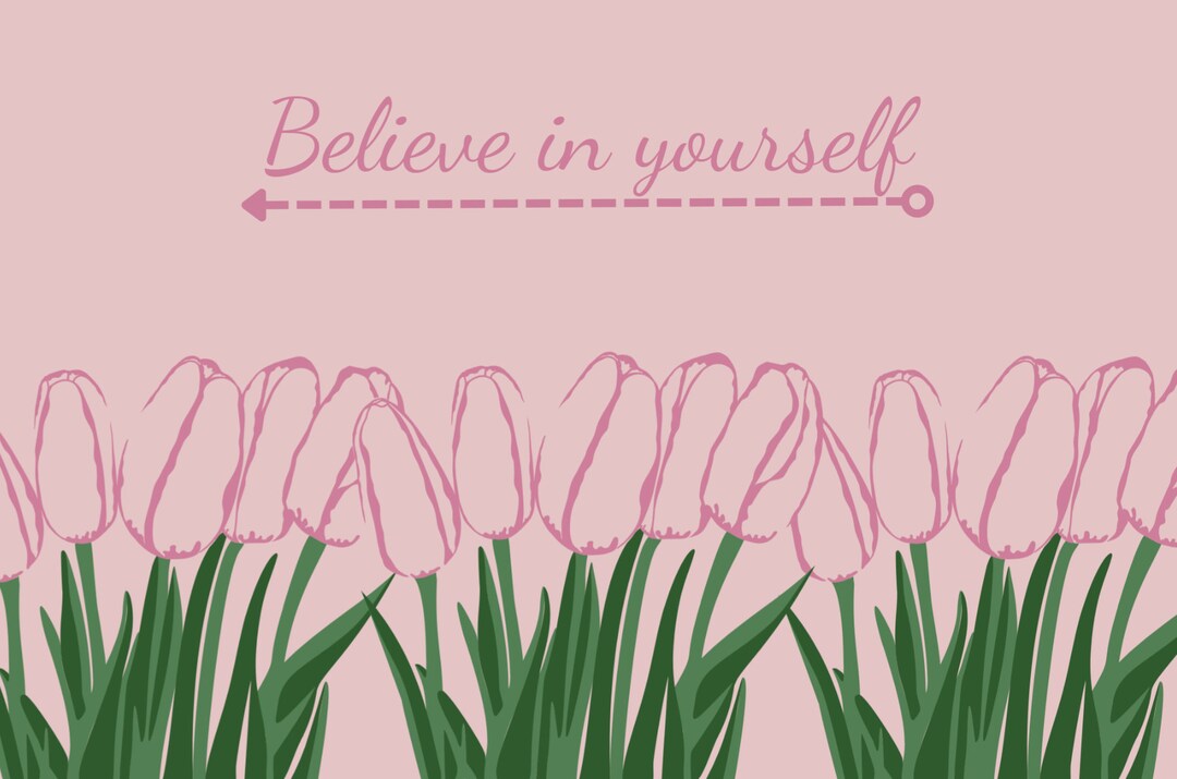 Motivation Poster, Picture, Pink Tulips - Etsy