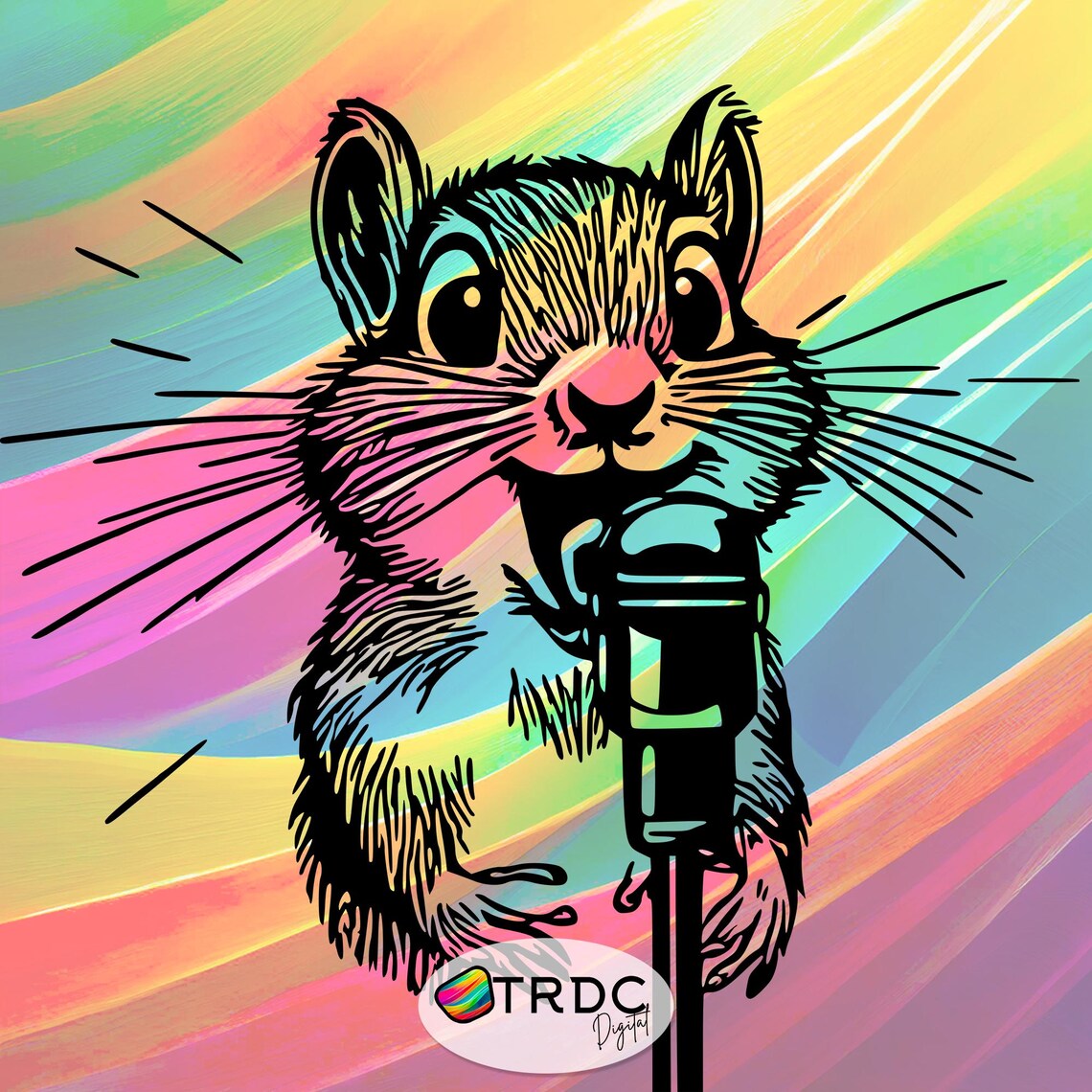 Cute Singing Chipmunk SVG - Intricate Weeding, Cricut, Silhouette Vinyl ...