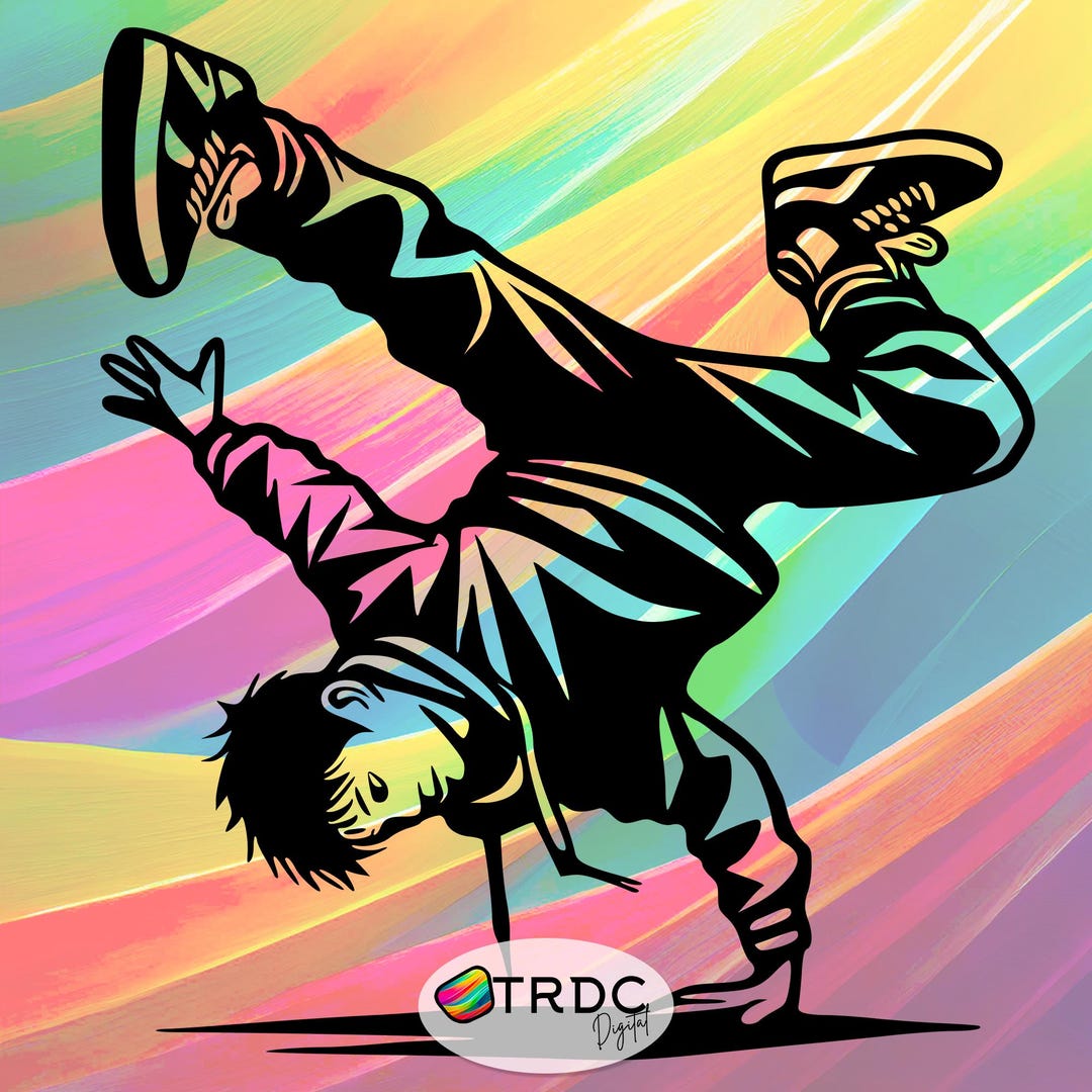 Break Dancing Guy SVG - Cricut, Silhouette Vinyl, Digital Files, Sport ...