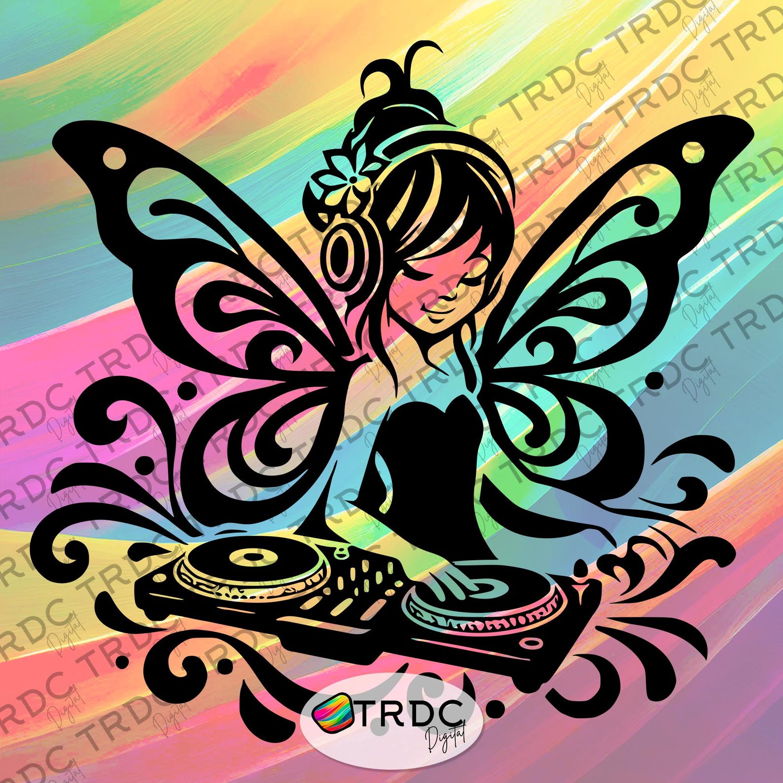 Fairy DJ SVG - Intricate Weeding, Cricut, Silhouette, Digital Files ...