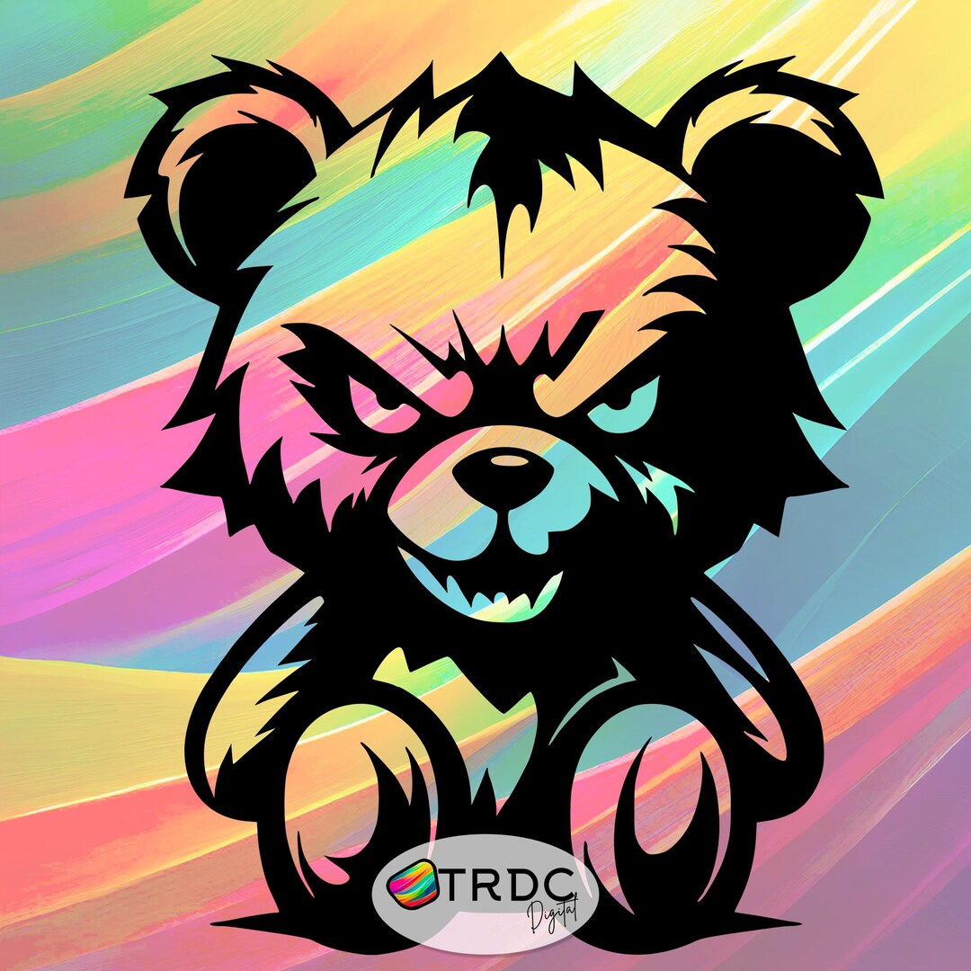 Angry Teddy SVG - Cricut, Silhouette Vinyl, Digital Files, Halloween ...