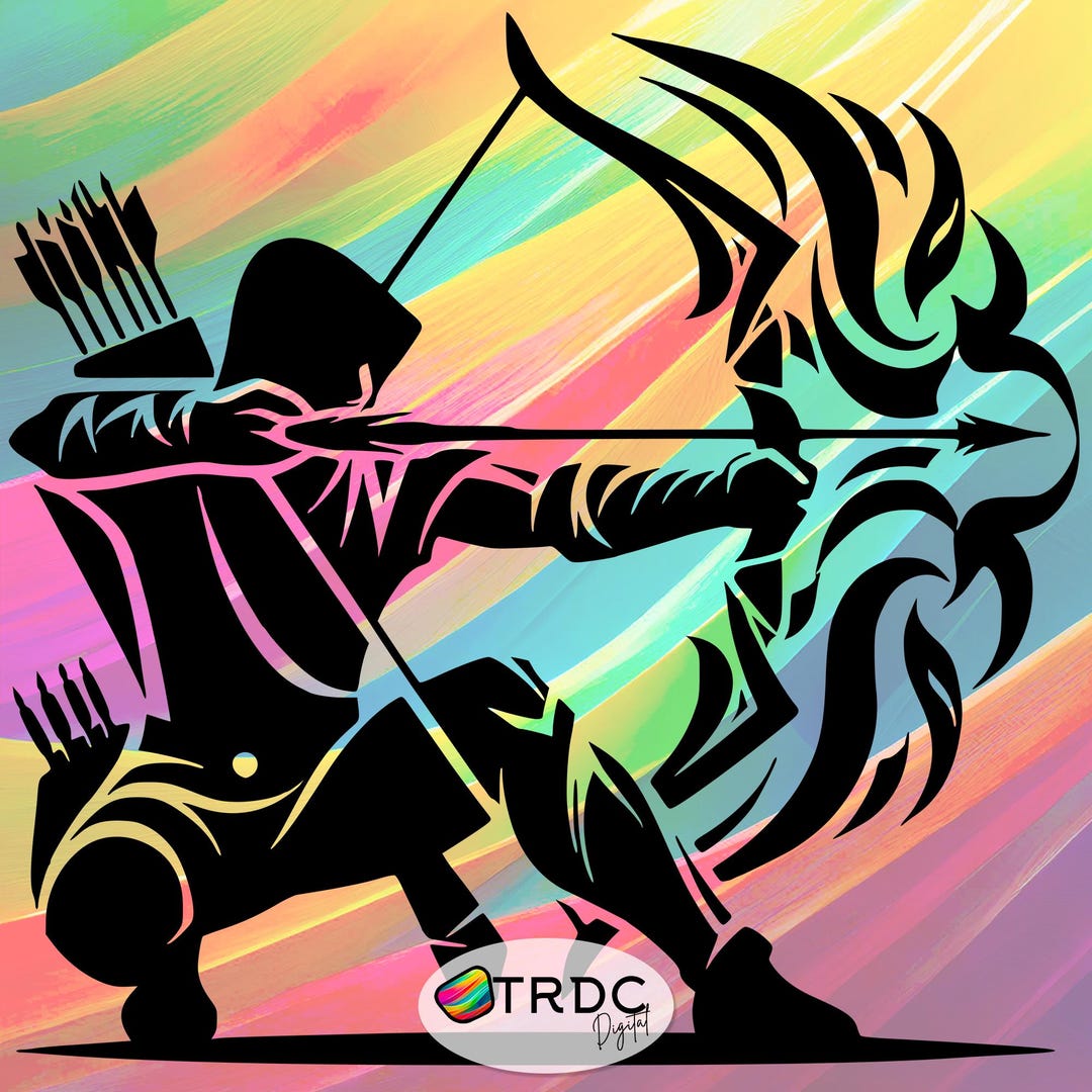 Archery Character Stylised SVG - Cricut, Silhouette Vinyl Digital Files ...