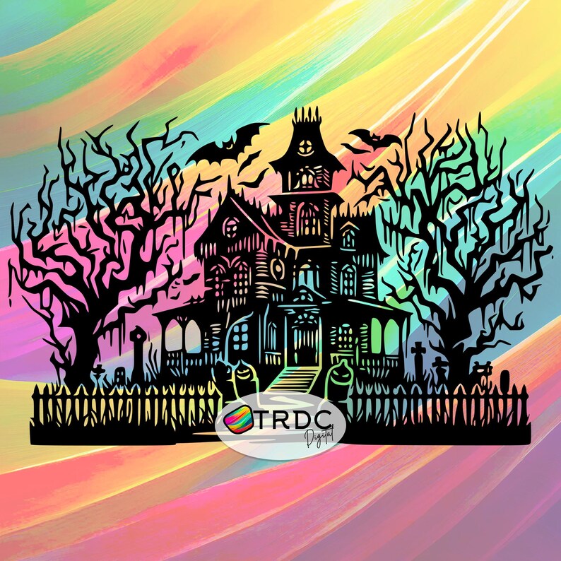 Haunted House SVG - Cricut, Silhouette Vinyl, Digital Files, Halloween ...