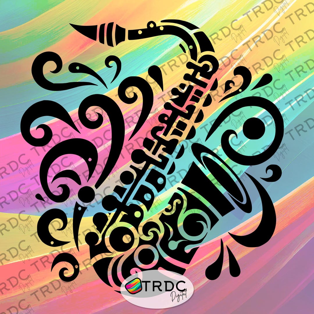 Saxophone SVG - Intricate Weeding, Cricut, Silhouette, Vinyl, Digital ...