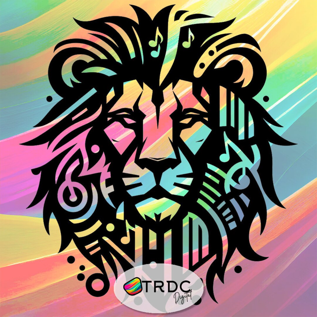 Intense Music Themed Lion SVG - Intricate Weeding, Cricut, Silhouette ...