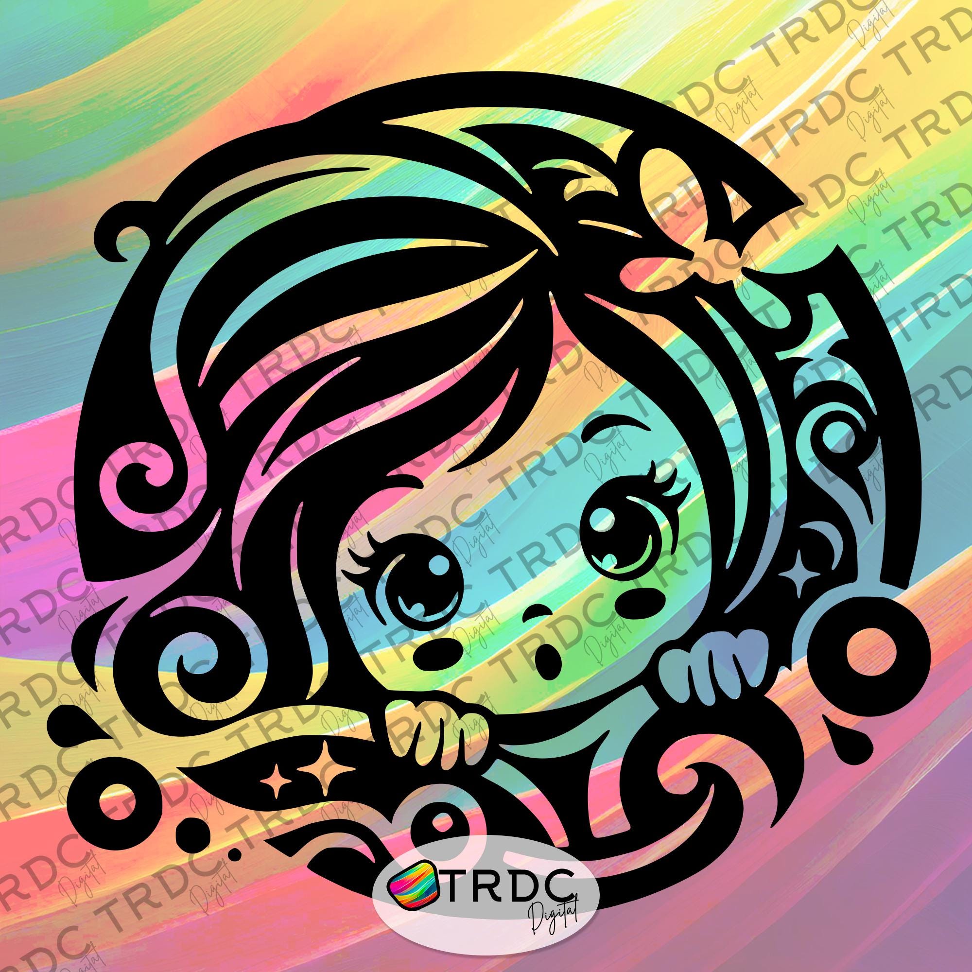 Cute Girl in a Circle SVG - Cricut, Silhouette Vinyl Digital Files ...