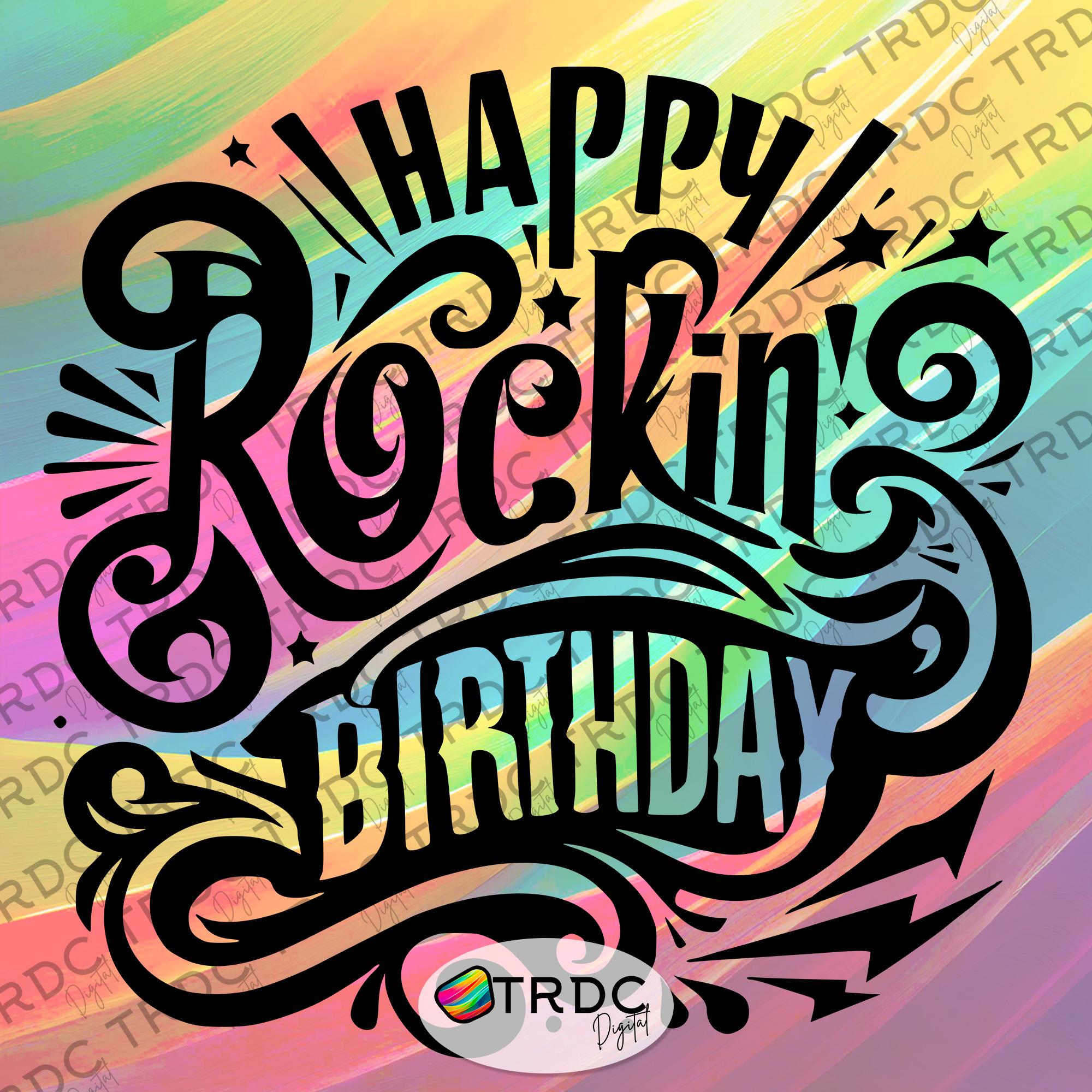 Happy Rockin' Birthday SVG - Intricate Weeding, Cricut, Silhouette ...