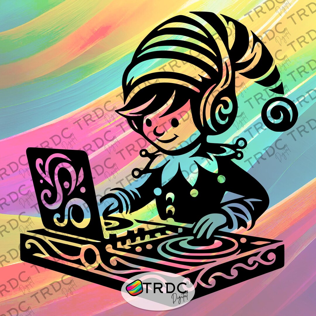 Elf DJ SVG - Intricate Weeding, Cricut, Silhouette, Digital Files ...
