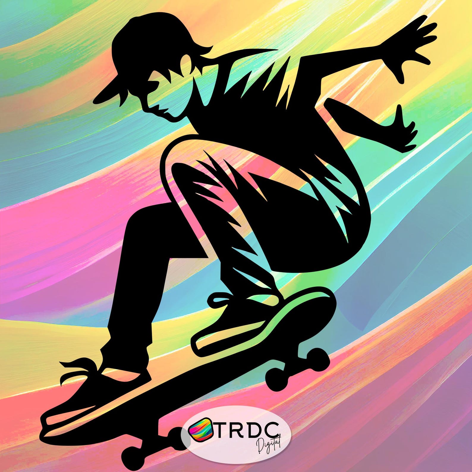 Skater Guy Riding a Skateboard SVG Cricut, Silhouette Vinyl Digital ...