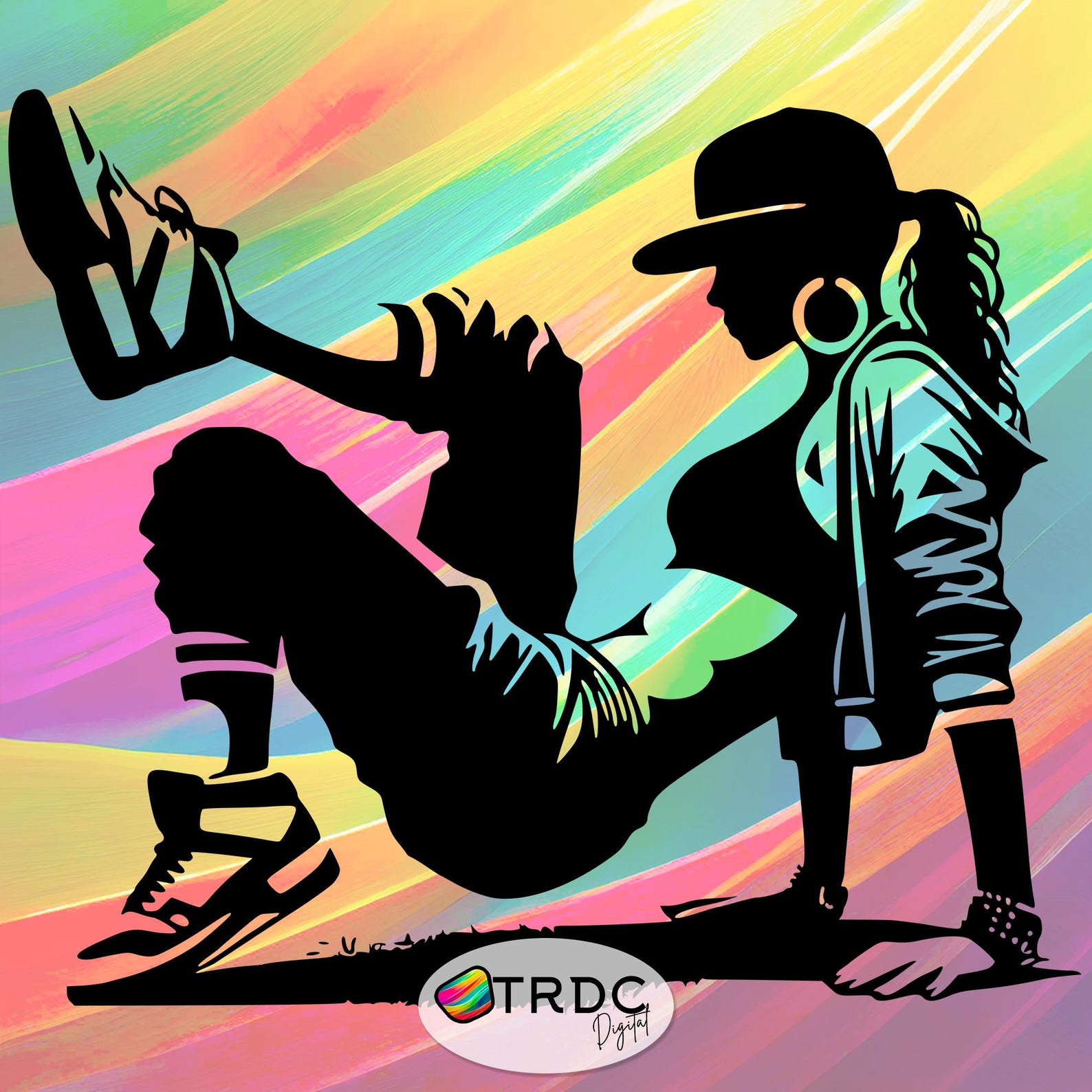 Break Dancing Girl SVG - Cricut, Silhouette Vinyl, Digital Files, Sport ...