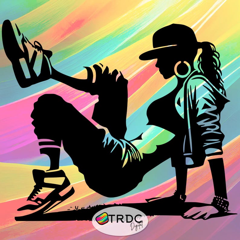 Break Dancing Girl SVG - Cricut, Silhouette Vinyl, Digital Files, Sport SVG, Digital File ...