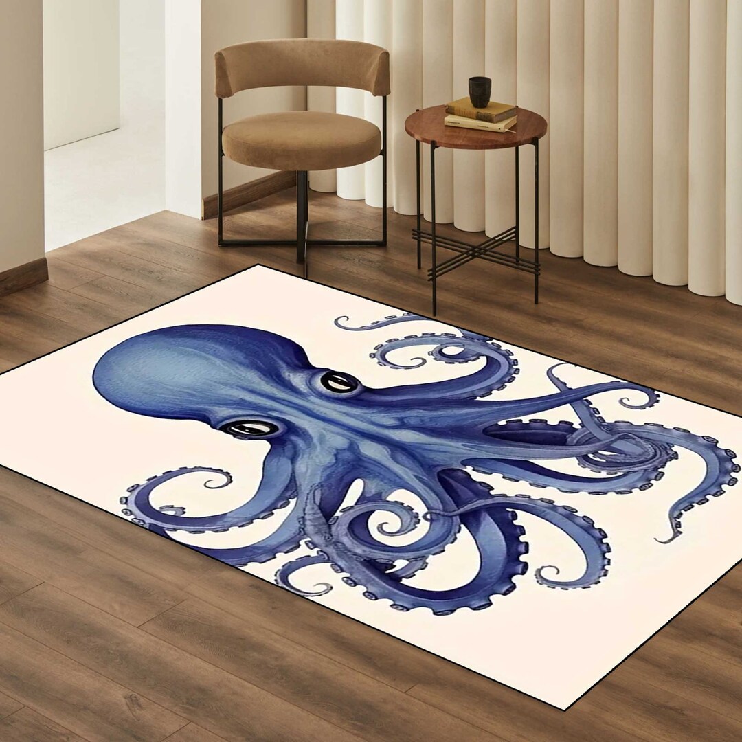 Octopus Rug, Octopus Pattern, Modern Rug, Cool Rug, Rugs for Living ...