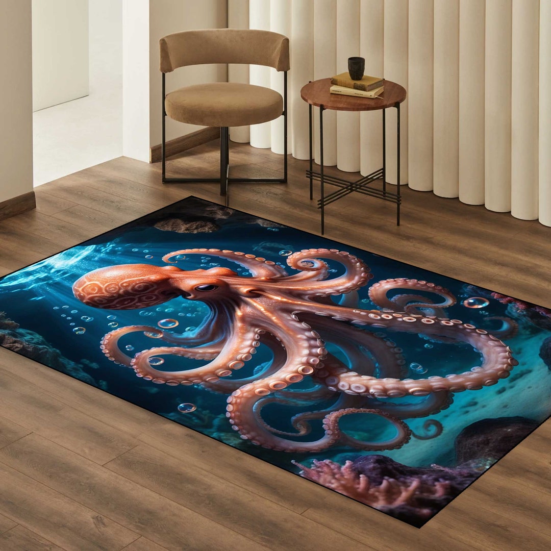 Octopus Rug, Octopus Pattern, Modern Rug, Cool Rug, Rugs for Living ...