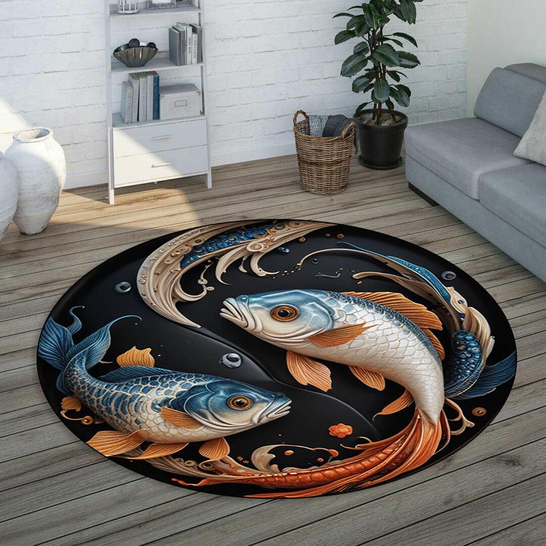 Yin Yang, Yin and Yang Design Rug, Fish Pattern Rug, Popular Rug, Fish ...