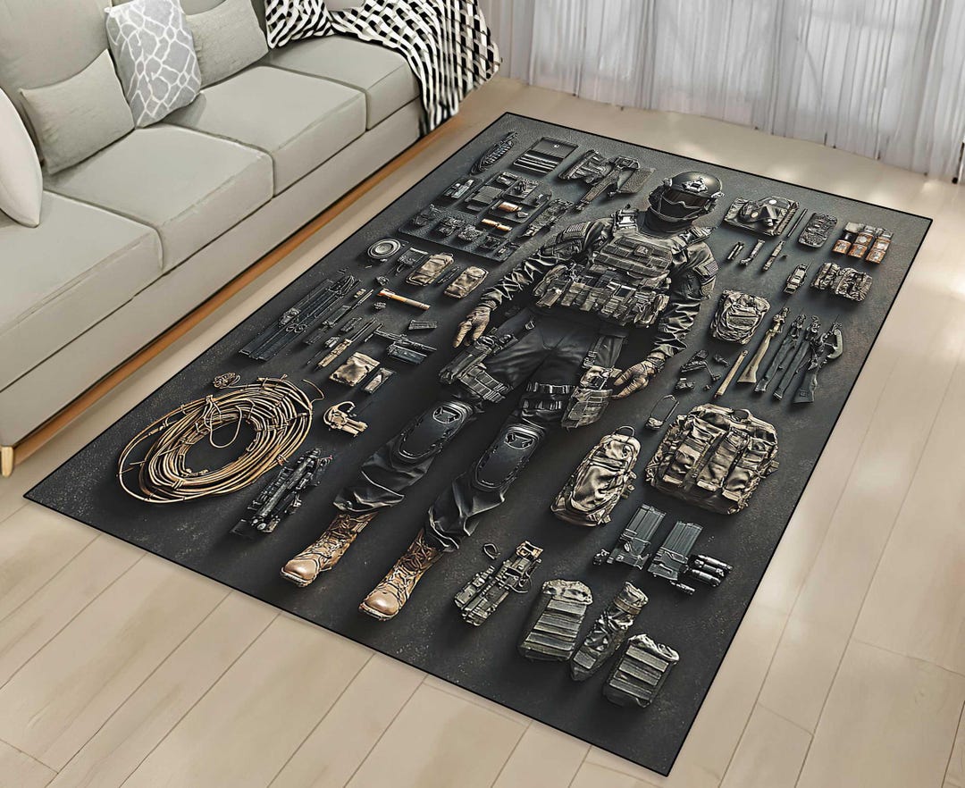 American Military Rug, Camouflage Rug, Military Decoration, Men's Room ...