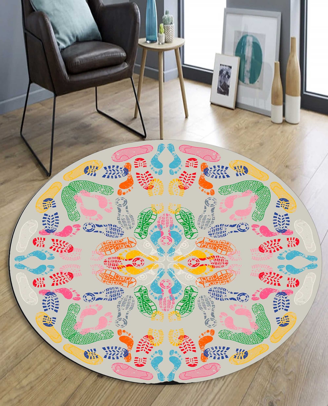 Foot Steps Rug, Different Footprints Rug, Human Step Rug, Gift for Her ...