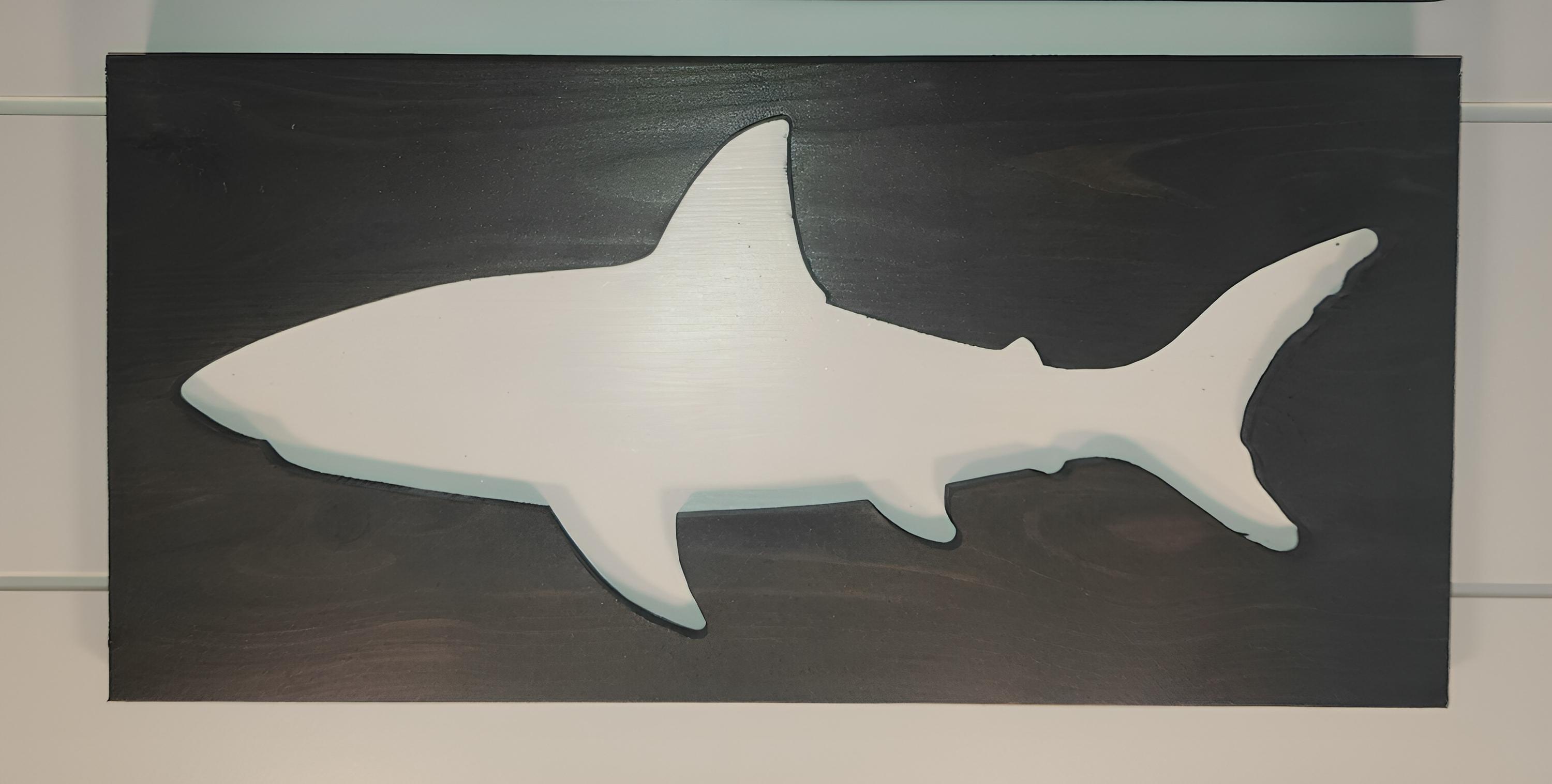 Repurposed Wood Shark Sign, Shark Silhouette, Wooden Fish Sign, Wall ...