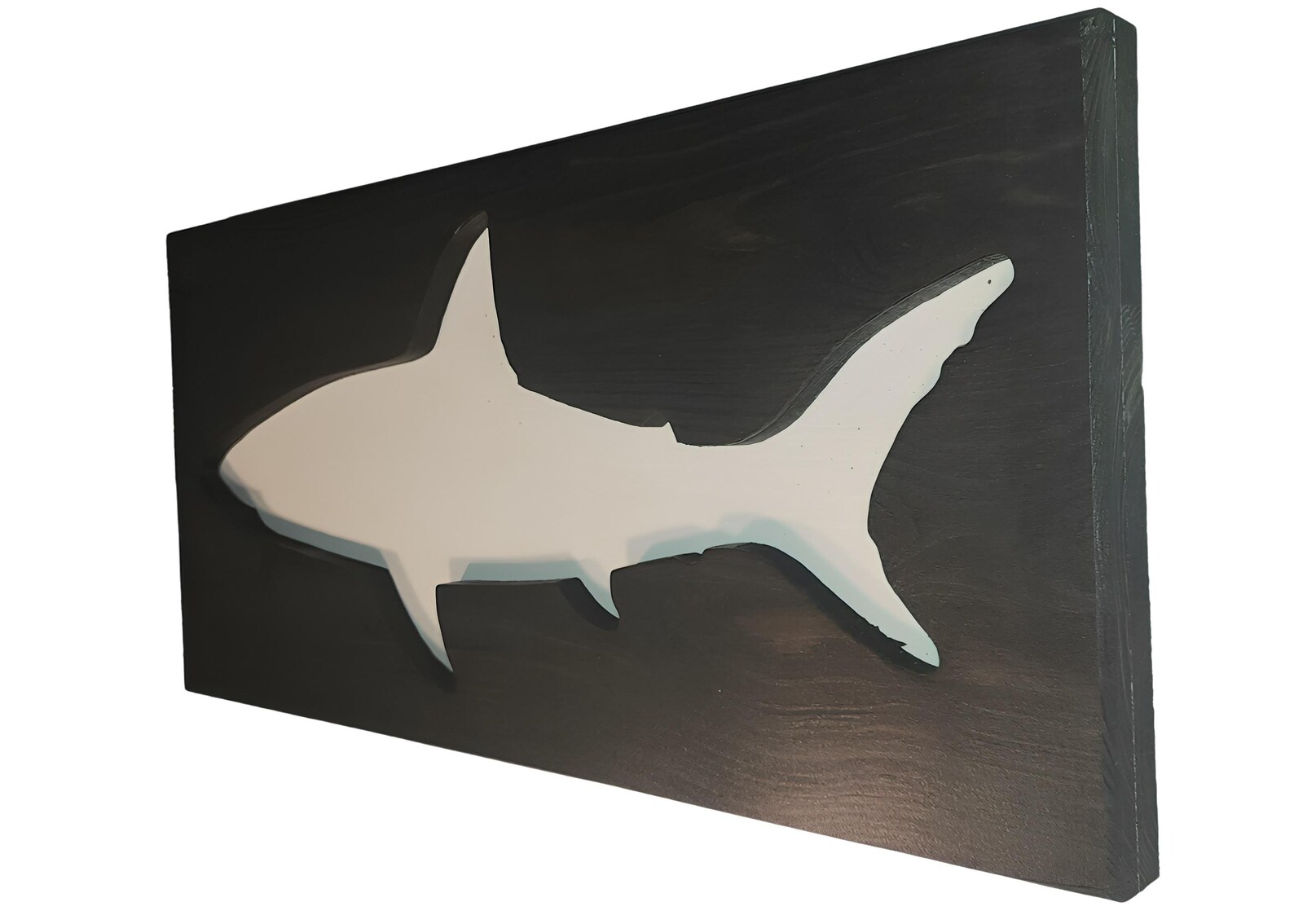 Repurposed Wood Shark Sign, Shark Silhouette, Wooden Fish Sign, Wall ...