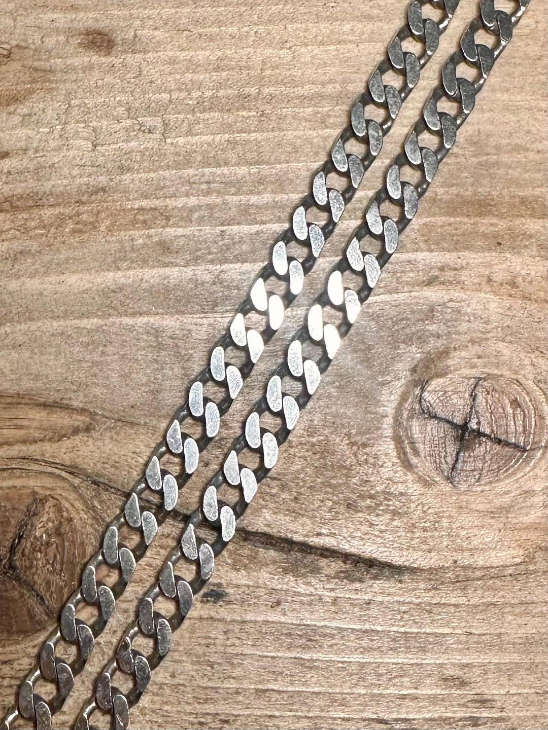 Vintage Curb Chain 925 Silver 20 Inch Necklace - Etsy